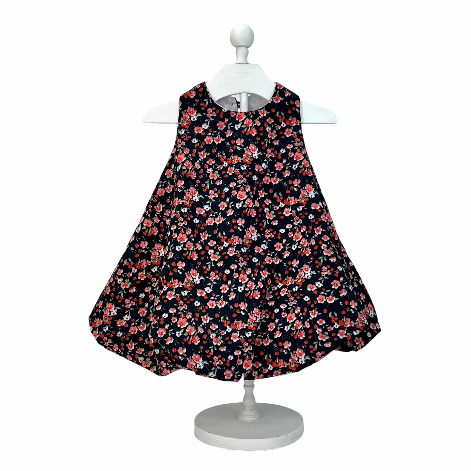 Bubble Dress in Floral Poplin Cotton - MARCELA